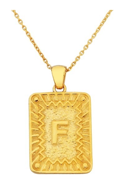 Karosh F Harfi Kalkan Kolye