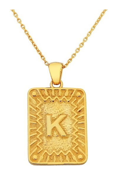 Karosh K Harfi Kalkan Kolye