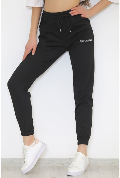 Nakış Yazılı Eşofman Altı Siyah - 550043.1577. Nakış Yazılı Eşofman Altı Siyah - 550043.1577.