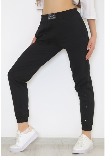 Paça Çıtçıtlı Eşofman Altı Siyah - 330125.1577. Paça Çıtçıtlı Eşofman Altı Siyah - 330125.1577.