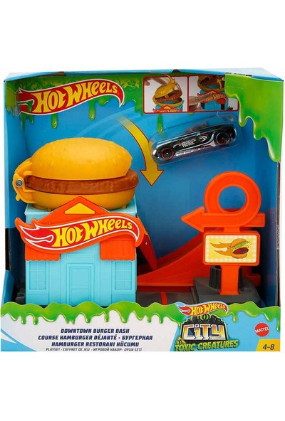 Hot Wheels Şehir Otoparkı Garaj Seti FRH28 - Hamburger Restoranı Hücumu Hot Wheels Şehir Otoparkı Garaj Seti FRH28 - Hamburger Restoranı Hücumu