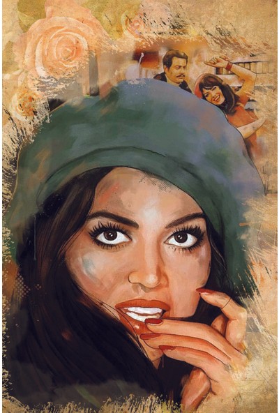 Seç Yeşilçam Türkan Şoray 2 Retro Vintage Mdf Tablo