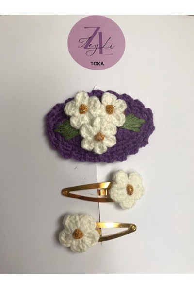 Zeyli Toka El Yapımı Örgü 3lü Çıt Çıt Toka Seti 281310 Zeyli Toka El Yapımı Örgü 3lü Çıt Çıt Toka Seti 281310