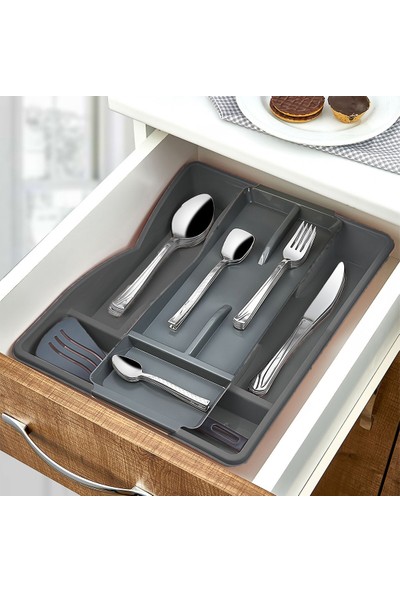 Alışveriş Kurdu Ayarlanabilir Kayar Kızaklı Çekmece Içi Dubleks Kaşıklık
