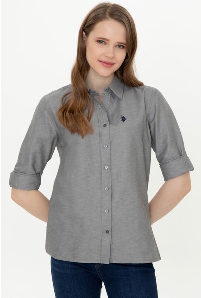 U.S. Polo Assn. Bayan Antrasit Gömlek Uzunkol Basic U.S. Polo Assn. Bayan Antrasit Gömlek Uzunkol Basic