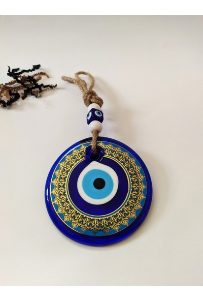 Vakida Shop Desenli, Hasır Ipli 11X11 cm Cam Nazar Boncuk Duvar Süsü Vakida Shop Desenli, Hasır Ipli 11X11 cm Cam Nazar Boncuk Duvar Süsü