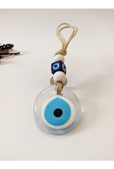 Vakida Shop Desenli, Hasır Ipli 5x5 cm Cam Nazar Boncuk Duvar Süsü Vakida Shop Desenli, Hasır Ipli 5x5 cm Cam Nazar Boncuk Duvar Süsü