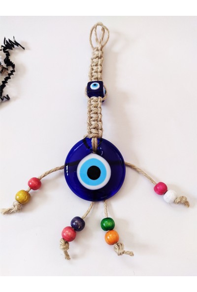 Vakida Shop Desenli, Hasır Ipli 5x5 cm Cam Nazar Boncuk Duvar Süsü Vakida Shop Desenli, Hasır Ipli 5x5 cm Cam Nazar Boncuk Duvar Süsü