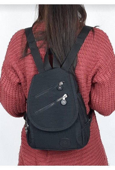 Kadın Siyah Su Geçirmez Sırt Çantası