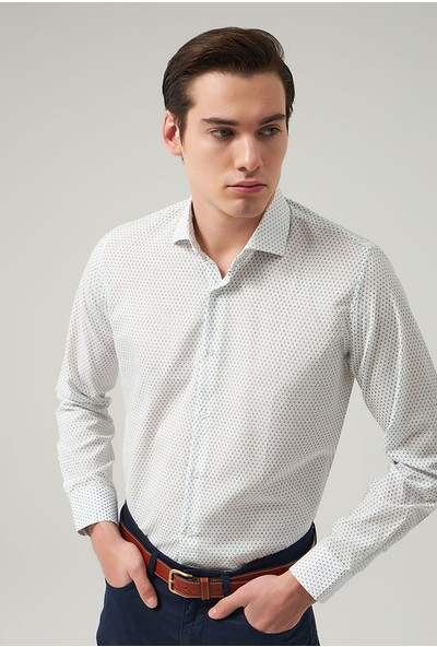 Ds Damat Slim Fit Haki Ekoseli Gömlek