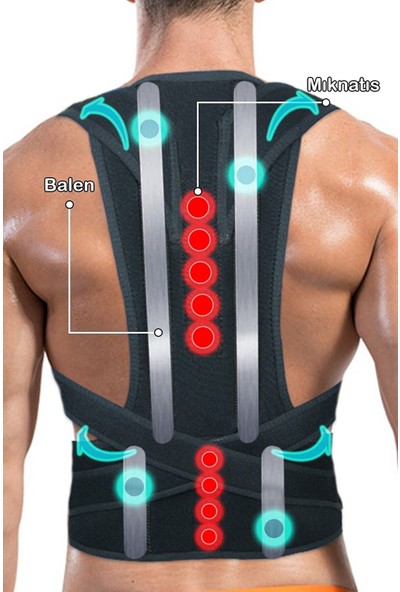 Ankaflex Balenli Manyetik Dikduruş Korsesi Dik Tutan Korse Dik Oturma Kifoz Skolyoz Omuz Sırt Korsesi