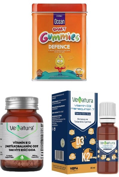 Orzax Smart Gummies Defence 64 Çiğneme T. + Vitamin D3 K2 20 ml + B12 Vitamini 30 Odt Orzax Smart Gummies Defence 64 Çiğneme T. + Vitamin D3 K2 20 ml + B12 Vitamini 30 Odt