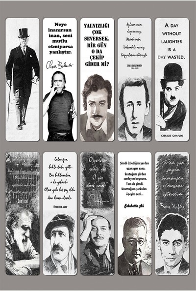 Mia Pera 10 Lu Kitap Ayraç Seti Atatürk Can Yücel Orhan Veli Kanık Charlie Chaplin Özdemir Asaf Mia Pera 10 Lu Kitap Ayraç Seti Atatürk Can Yücel Orhan Veli Kanık Charlie Chaplin Özdemir Asaf
