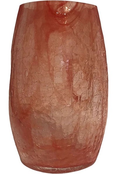 Arpe Dekor Cam Oval Çatlatılmış Vazo