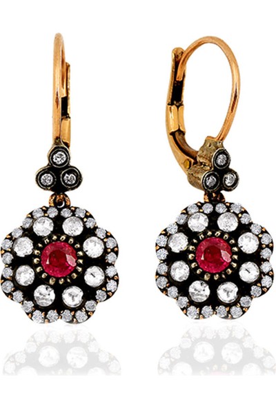 SembolGold 1.60 Karat Elmas Yakut Küpe