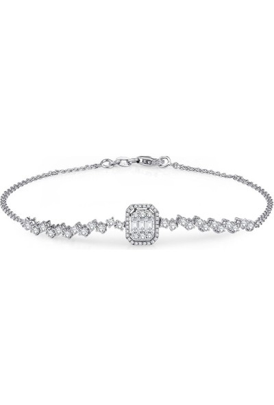 SembolGold 0.87 Karat Pırlanta Baget Bileklik