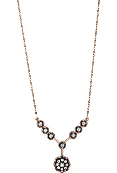 Sembol Gold 0.32 Karat Pırlanta Elmas Gül Kolye Sembol Gold 0.32 Karat Pırlanta Elmas Gül Kolye