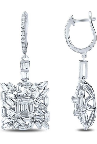 Sembol Gold 2.91 Karat Pırlanta Baget Küpe