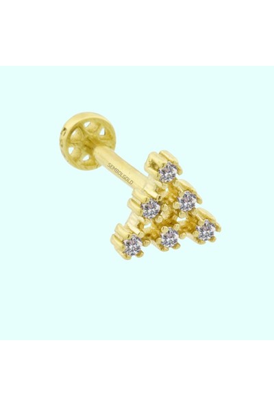 SembolGold Altın Piramit Tragus Piercing 14 Ayar SembolGold Altın Piramit Tragus Piercing 14 Ayar