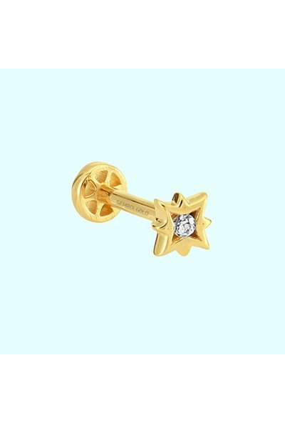SembolGold Altın Pusula Tragus Piercing 14 Ayar SembolGold Altın Pusula Tragus Piercing 14 Ayar