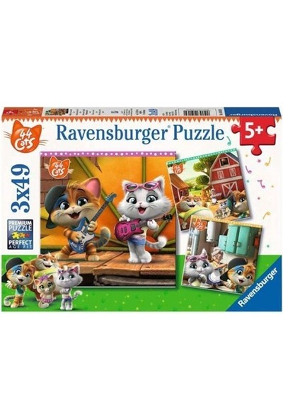 Ravensburger 44 Kedi 3X49 Parça Puzzle Ravensburger 44 Kedi 3X49 Parça Puzzle