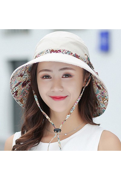Luxuitems Kadın Yaz Geniş Kenarlı Disket Şapka (Yurt Dışından)