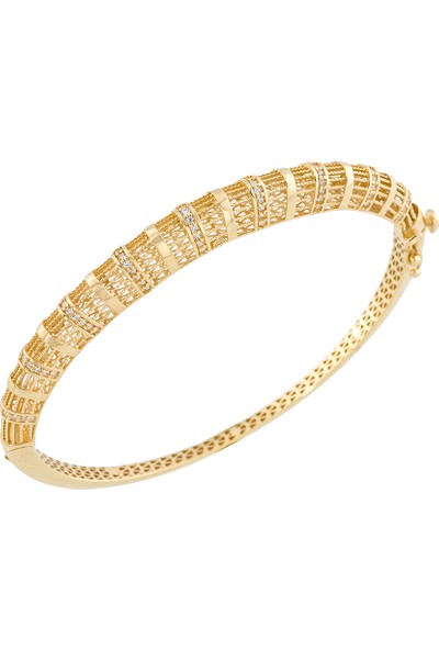 Narla Jewellery 8 Ayar Taşlı Minimal Bilezik