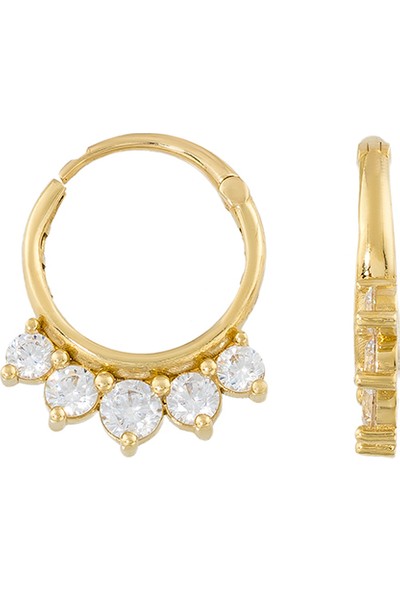 Narla Jewellery 8 Ayar Beştaş Kelepçe Küpe Narla Jewellery 8 Ayar Beştaş Kelepçe Küpe