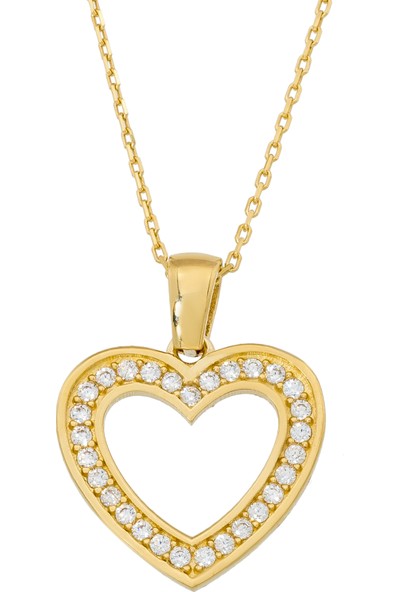 Narla Jewellery 8 Ayar Taşlı Kalp Motif Kolye Narla Jewellery 8 Ayar Taşlı Kalp Motif Kolye