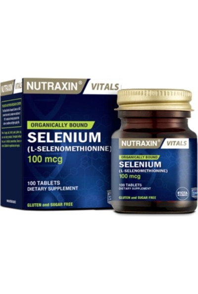 Nutraxin Selenyum Takviyesi 100 Mcg 100 Tablet Nutraxin Selenyum Takviyesi 100 Mcg 100 Tablet