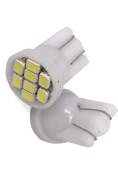 HRPAK T10 Dipsiz W5W 8 Ledli Beyaz Park Tavan Plaka Ampülü HRPAK T10 Dipsiz W5W 8 Ledli Beyaz Park Tavan Plaka Ampülü