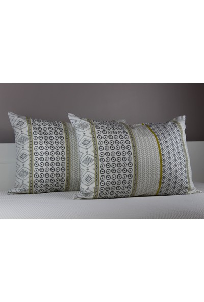 Yastık Kılıfım Square Desen Özel Fantazi Kumaş Gizli Fermuarlı 2 Adet Yastık Kılıfı
