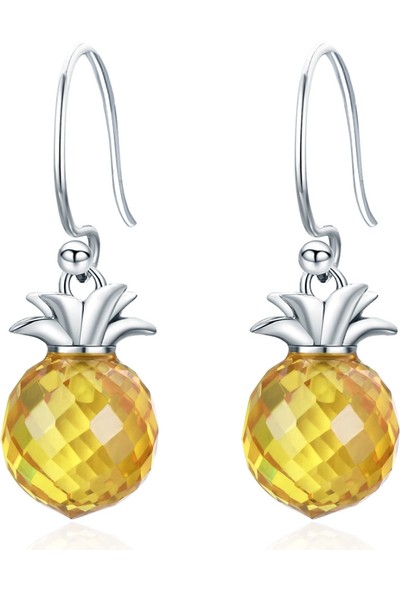 S925 Gümüş Ananas Desenli Zirkon Küpe S925 Gümüş Ananas Desenli Zirkon Küpe