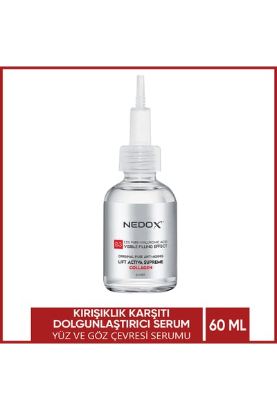Nedox Kırışıklık Karşıtı Dolgunlaştırıcı Botoks Kolajen Serum 60 ml Nedox Kırışıklık Karşıtı Dolgunlaştırıcı Botoks Kolajen Serum 60 ml