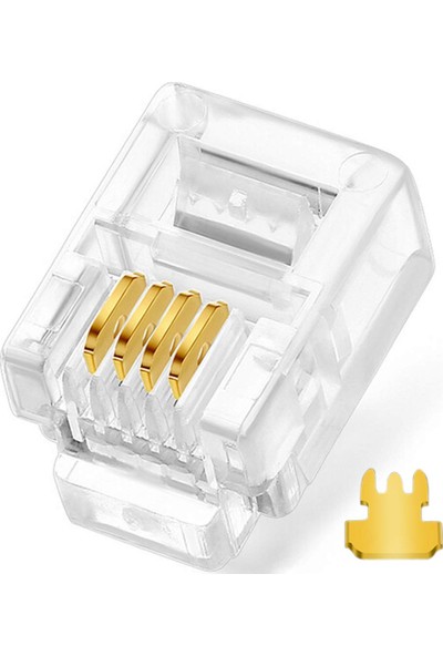 Aogo 100 Adet Rj 11 4pin Jak 6P4C Telefon Kablosu Için Konnektör 100 Lü 4 Pinli Plug RJ11 Aogo 100 Adet Rj 11 4pin Jak 6P4C Telefon Kablosu Için Konnektör 100 Lü 4 Pinli Plug RJ11