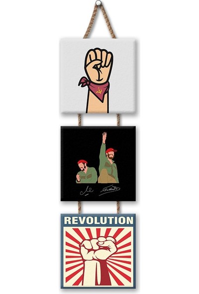 Hero Tasarım Revolution 3 Parça Ipli Mdf TABLOTLH1149