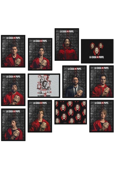 Hero Tasarım La Casa De Papel 12 Parça Mdf TABLOZLLTB157