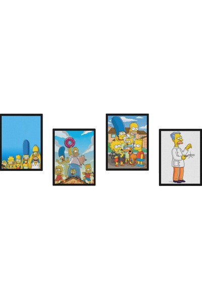 Hero Tasarım Simpson 4 Parça Mdf TABLOSLA505 Hero Tasarım Simpson 4 Parça Mdf TABLOSLA505