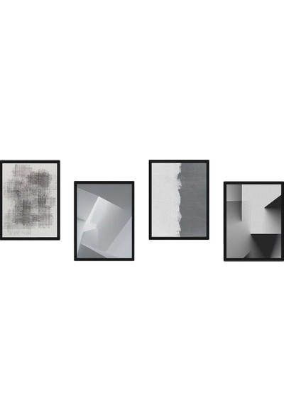 Hero Tasarım Gri 4 Parça Mdf TABLOSLA526