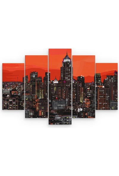 Hero Tasarım Bangkok City 5 Parça Mdf TABLOTGTB420 Hero Tasarım Bangkok City 5 Parça Mdf TABLOTGTB420