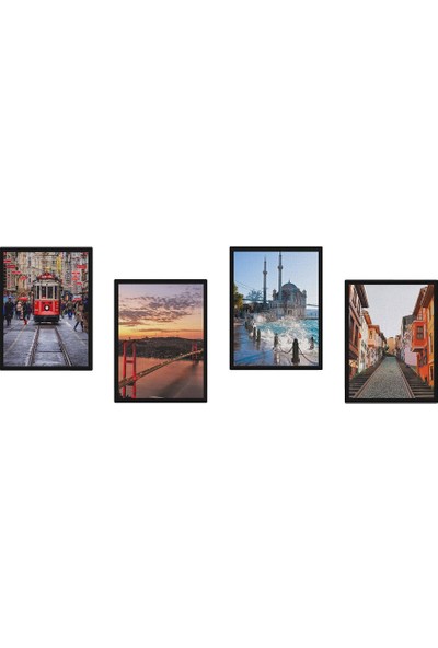 Hero Tasarım Istanbul 4 Parça Mdf TABLOSLA260