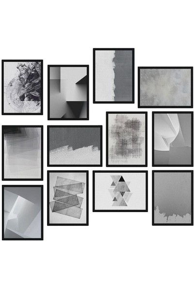 Hero Tasarım Gri 12 Parça Mdf TABLOZLLTB241