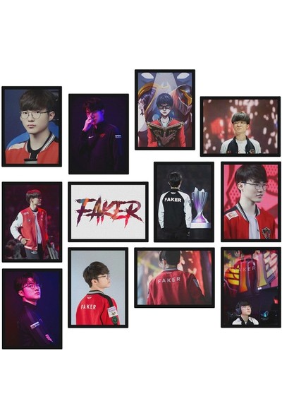 Hero Tasarım Faker Gamer 12 Parça Mdf TABLOZLLTB347