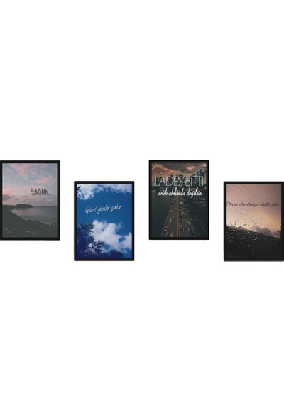 Hero Tasarım Motivasyon 4 Parça Mdf TABLOSLA184