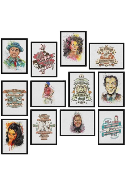 Hero Tasarım Yeşilçam Poster 12 Parça Mdf TABLOZLLTB174
