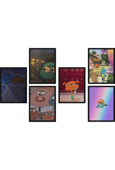 Hero Tasarım Gumball 6 Parça Mdf TABLOGMZ182