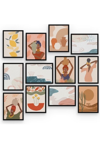 Hero Tasarım Modern Art 12 Parça Mdf TABLOTGTB904