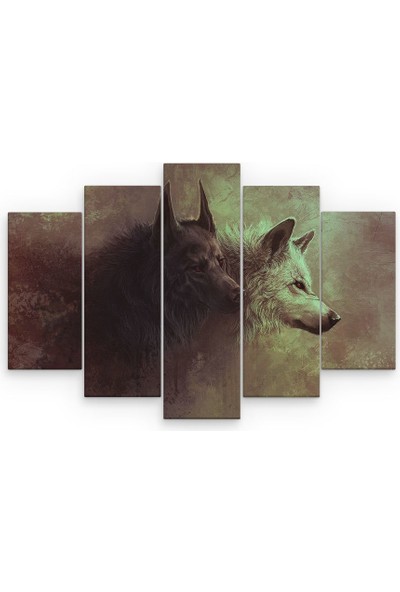 Hero Tasarım Bozkurt 5 Parça Mdf TABLOTGTB1014