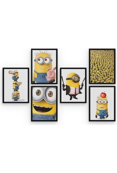 Hero Tasarım Minion 6 Parça Mdf TABLOGMZ432