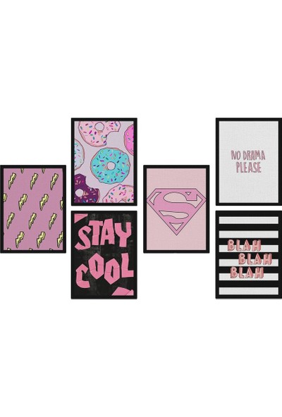 Hero Tasarım Renkli Söz 6 Parça Mdf TABLOGMZ267 Hero Tasarım Renkli Söz 6 Parça Mdf TABLOGMZ267